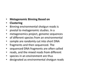 Analysis of binning tool in metagenomics | PPTX