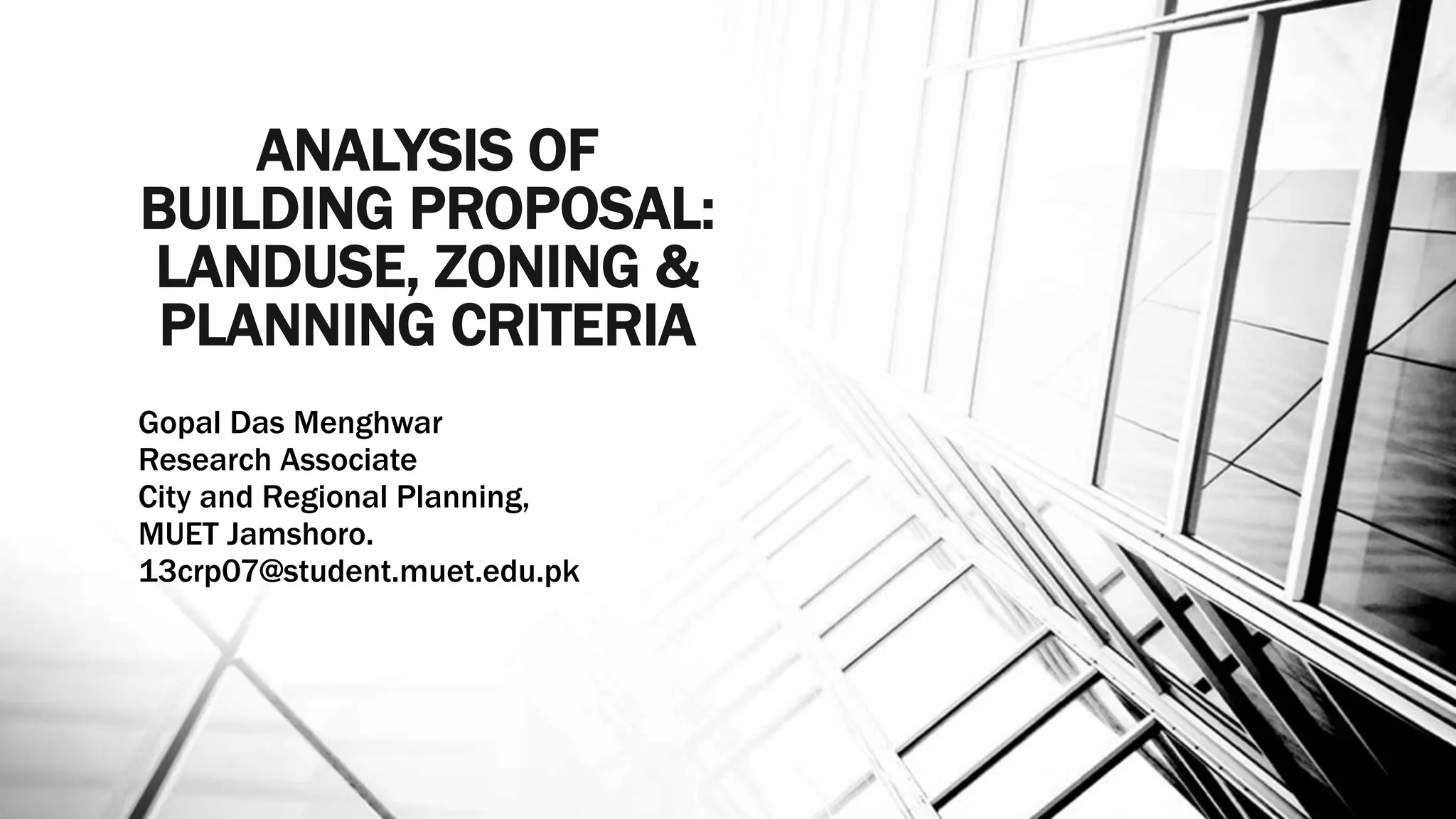 ANALYSIS OF BUILDING PROPOSAL LANDUSE ZONING and PLANNING CRITERIA.pptx