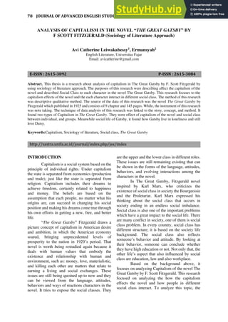 Marxist Criticism Great Gatsby