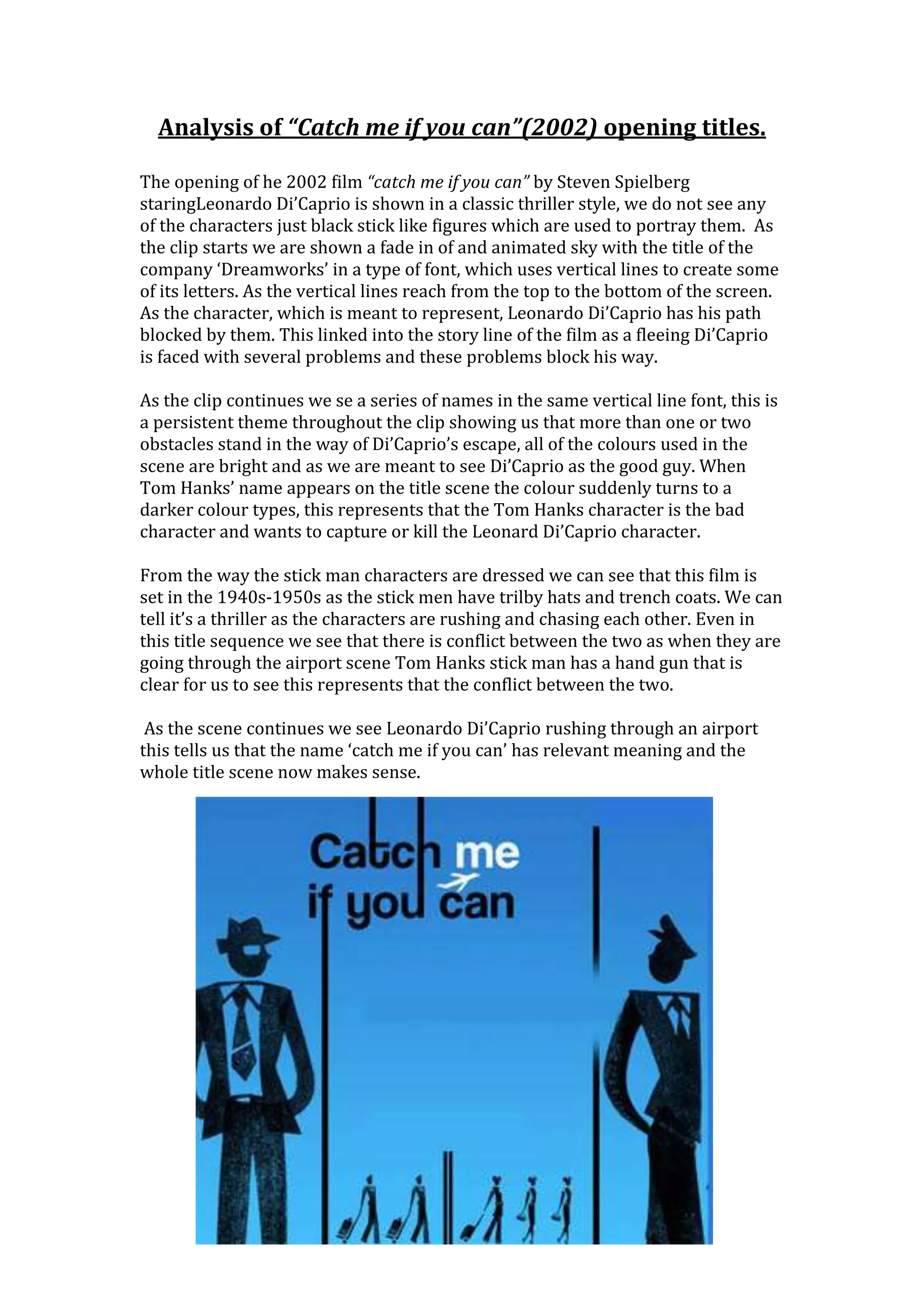 Analysis of catch me if you can. | DOCX