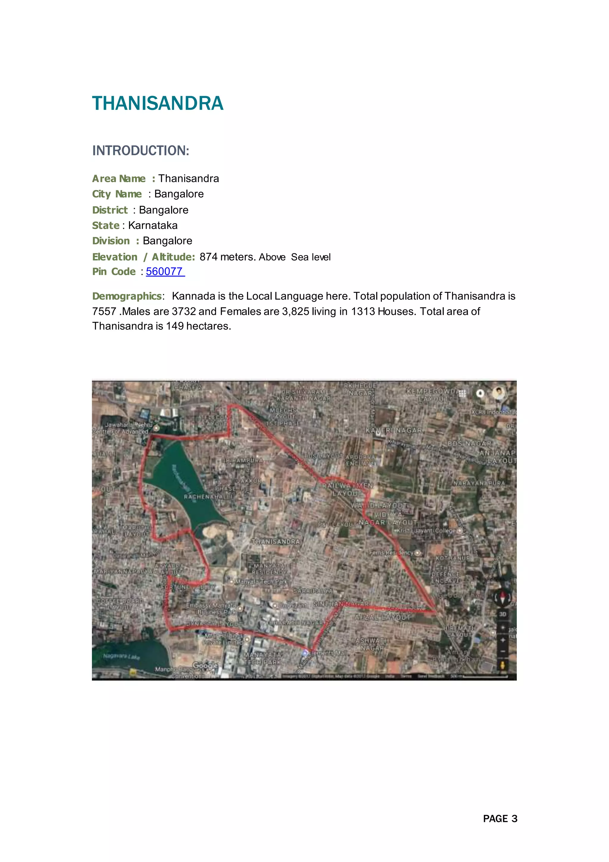 BENGALURU( thanisandra) CITY DEVELOPMENT ANALYSIS | DOCX