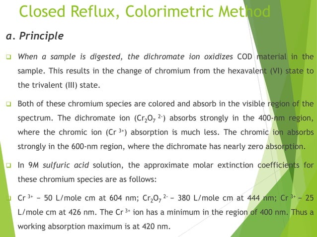 chemical oxygen demand -analysis using APHA manual | PPTX | Chemistry ...