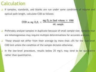 chemical oxygen demand -analysis using APHA manual | PPTX