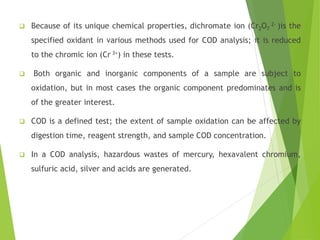 chemical oxygen demand -analysis using APHA manual | PPTX