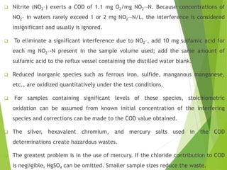 chemical oxygen demand -analysis using APHA manual | PPTX