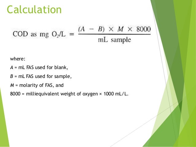 chemical oxygen demand -analysis using APHA manual