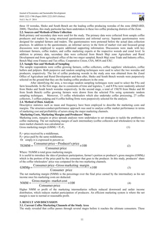 Analysis of coffee marketing cost and margins in south west, ethiopia | PDF