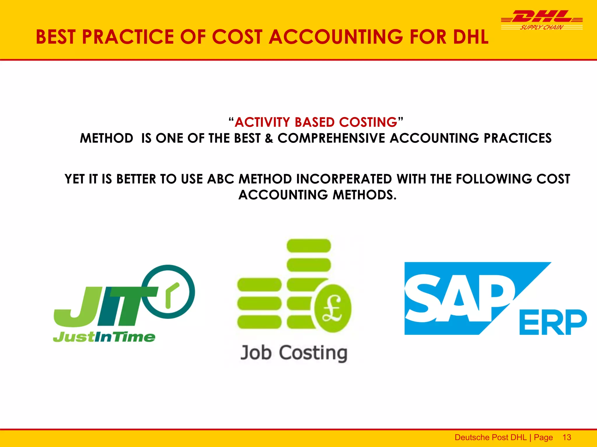 Analysis of costing methods at DHL | PDF