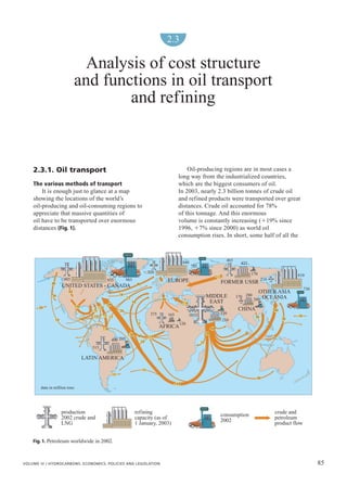 Analysis of cost structure and functions in oil transport and refining ...
