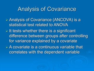Analysis of covariance | PPT