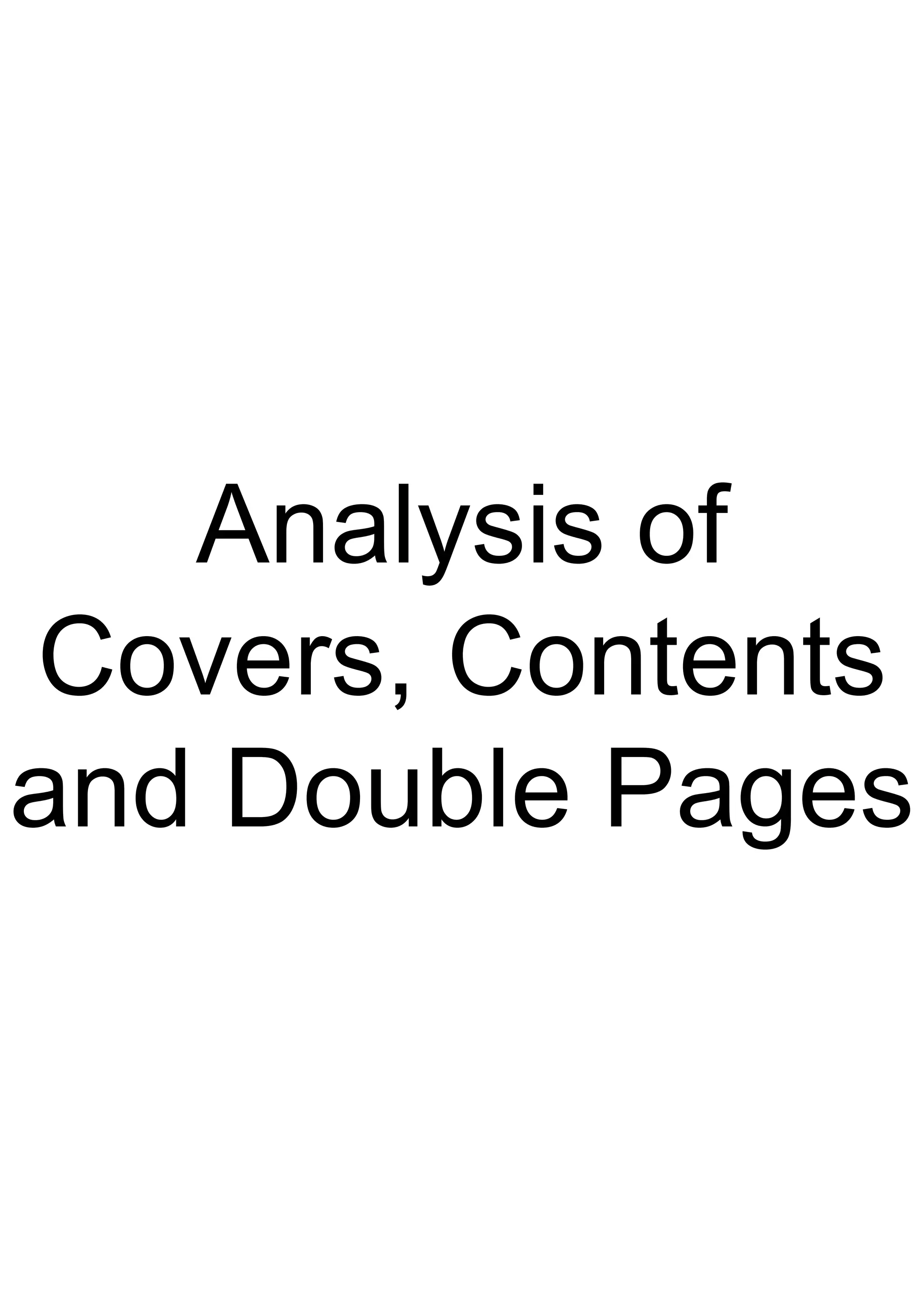 Analysis of covers, contents and double pages | PPTX