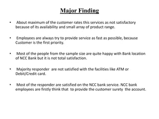 Customer satisfaction Analysis on NCC bank limited. | PPTX