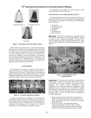 Analysis of Cutting Bits and Cutting Drum Affecting Ground Control in ...