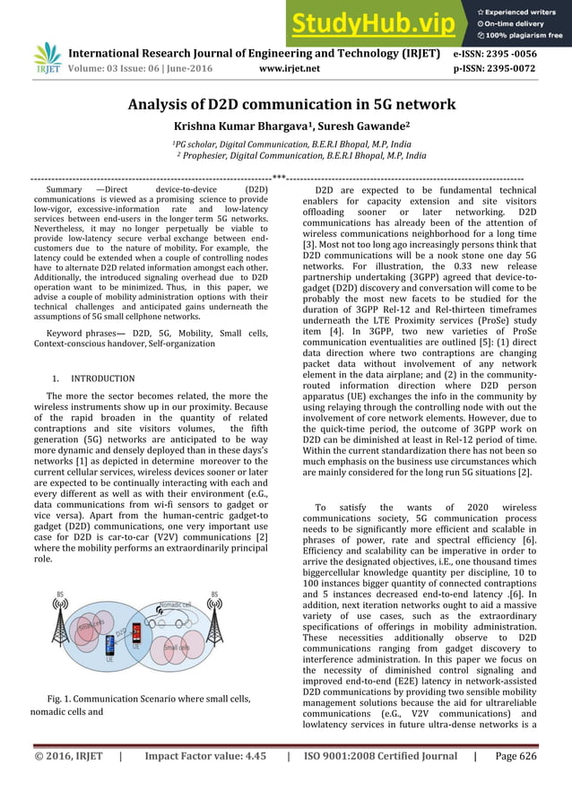 Analysis Of D2D Communication In 5G Network | PDF
