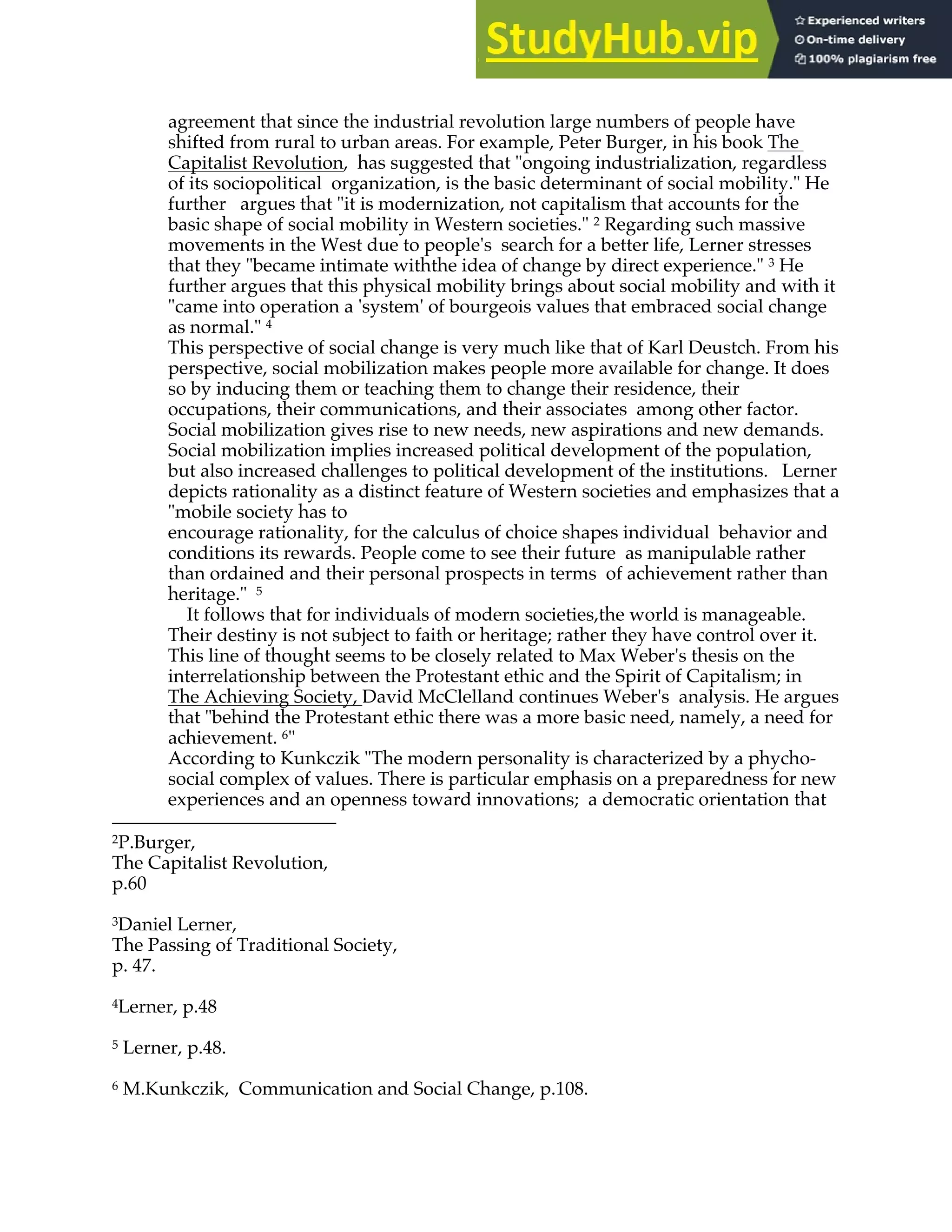 ANALYSIS OF DANIEL LERNER S THEORY OF COMMUNICATION AND DEVELOPMENT | PDF