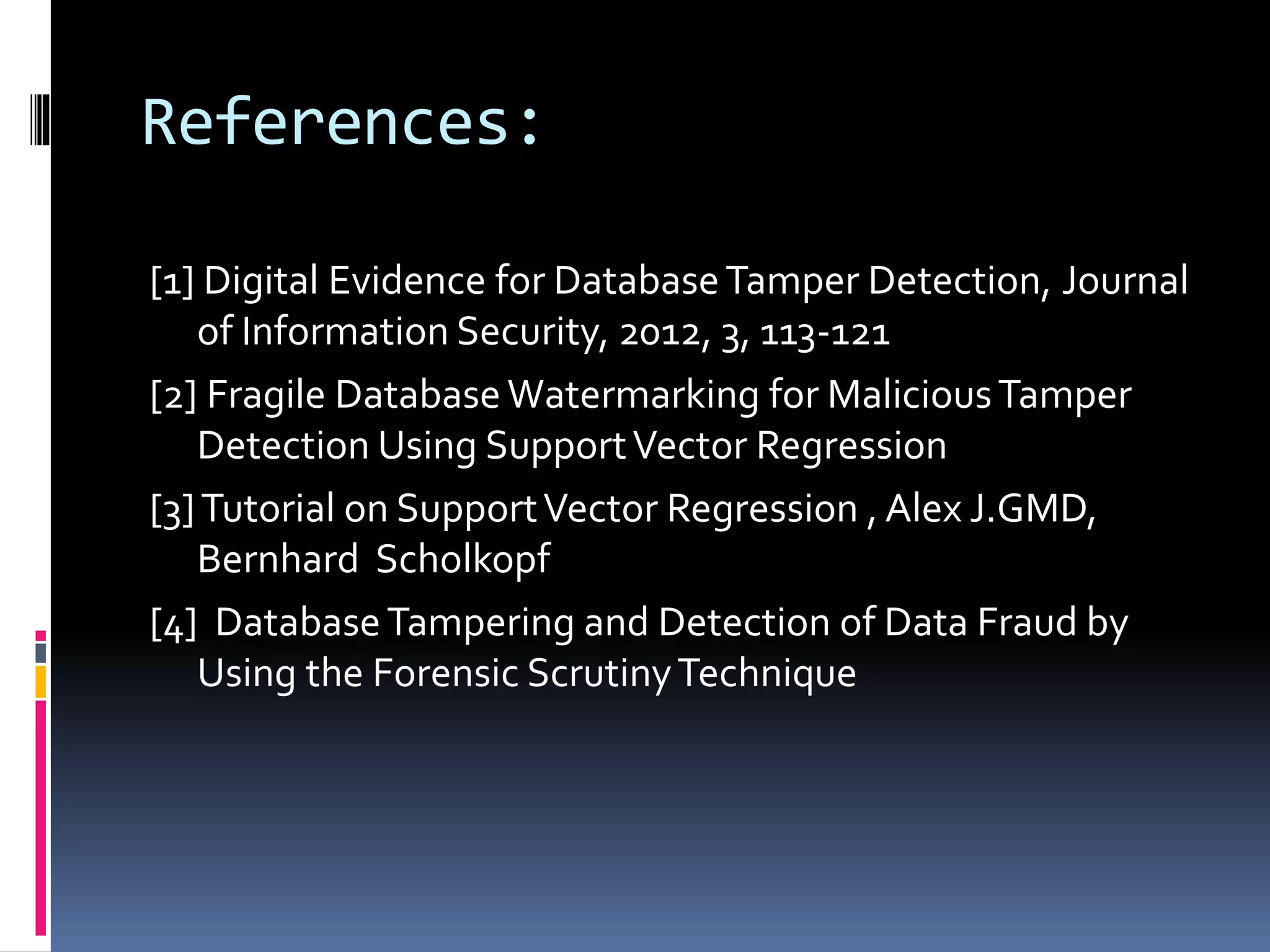 Analysis of database tampering | PPTX