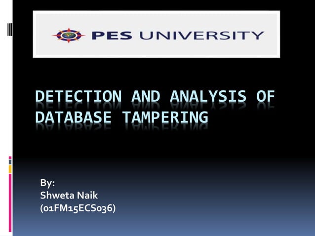 Analysis of database tampering | PPT