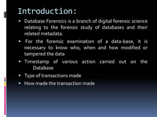 Analysis of database tampering | PPTX