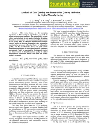 Analysis of data quality and information quality problems in digital ...