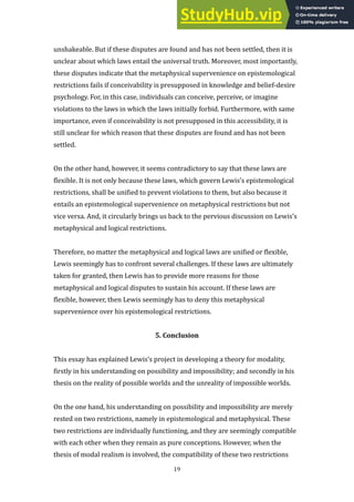 Analysis Of David Lewis S Modal Realism | PDF