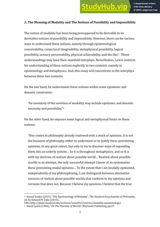 Analysis Of David Lewis S Modal Realism | PDF