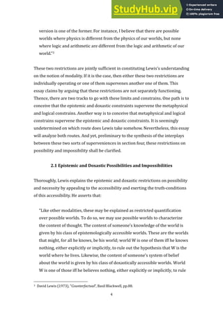 Analysis Of David Lewis S Modal Realism | PDF