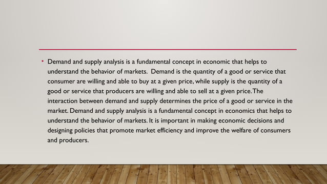 analysis of demad and supply.pptx. demand and supply | PPTX