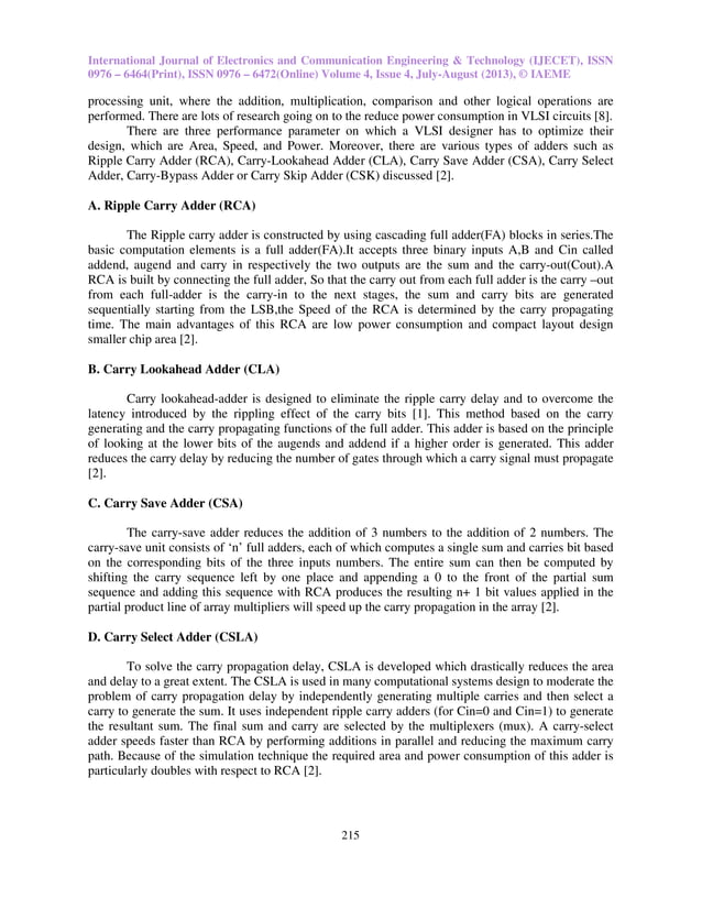 Analysis Of Different Bit Carry Look Ahead Adder Using Verilog Code 2 Pdf
