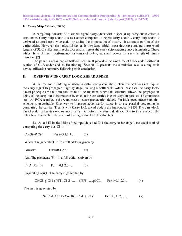 Analysis Of Different Bit Carry Look Ahead Adder Using Verilog Code 2 Pdf