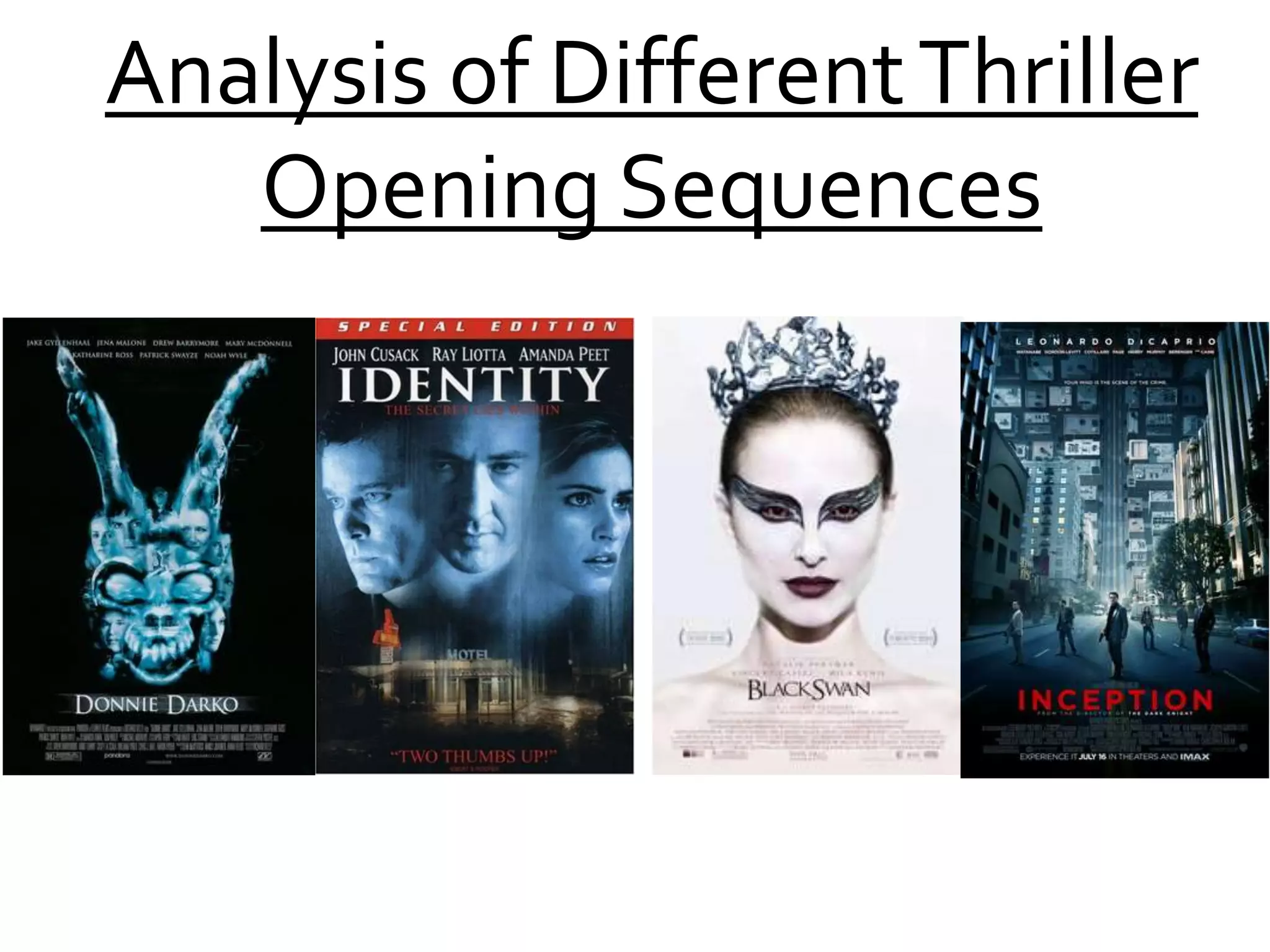 Analysis of Different Thriller Opening Sequences | PPT