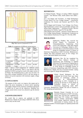 Analysis of different types of current mirror in 45 nm | PDF