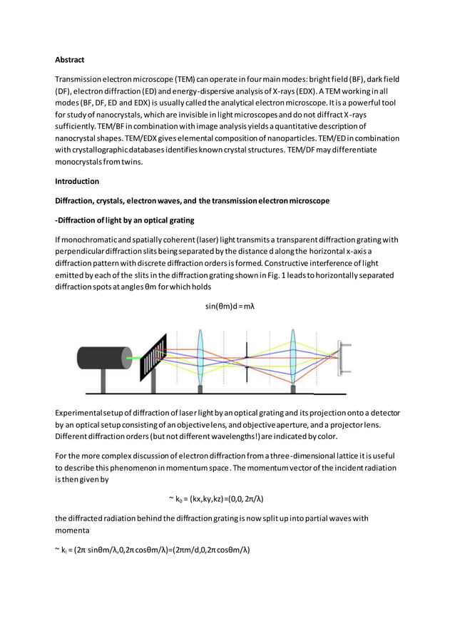 Analysis of diffraction patterns generated through TEM | DOCX