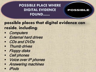 Analysis of digital evidence | PPTX