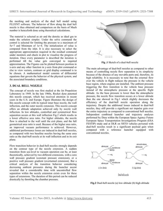 Analysis of dual bell rocket nozzle using computational fluid dynamics | PDF