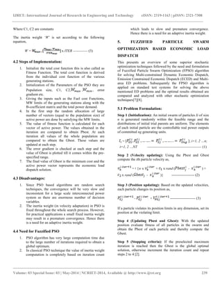 Analysis of economic load dispatch using fuzzified pso | PDF | Gas and ...