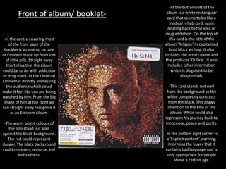 Analysis of Eminem's Digipak | PPTX