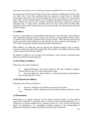 ANALYSIS OF EMISSION CHARACTERISTIC OF NM-DIESEL BLEND ON VCR DIESEL ...