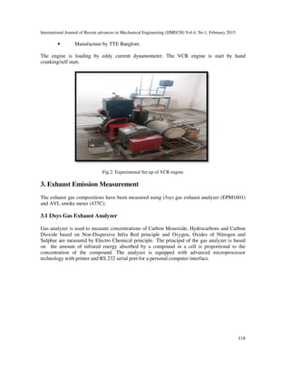 ANALYSIS OF EMISSION CHARACTERISTIC OF NM-DIESEL BLEND ON VCR DIESEL ...