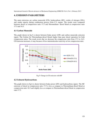 ANALYSIS OF EMISSION CHARACTERISTIC OF NM-DIESEL BLEND ON VCR DIESEL ...