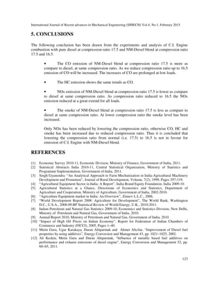 ANALYSIS OF EMISSION CHARACTERISTIC OF NM-DIESEL BLEND ON VCR DIESEL ...