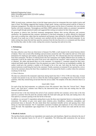 Analysis of expected and actual waiting time in fast food restaurants | PDF