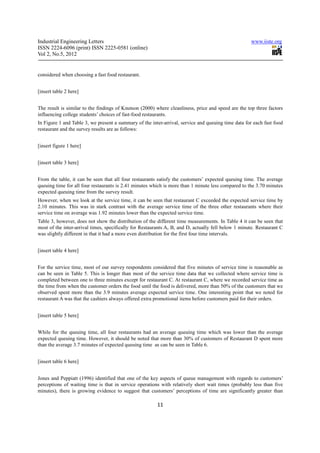 Analysis of expected and actual waiting time in fast food restaurants | PDF