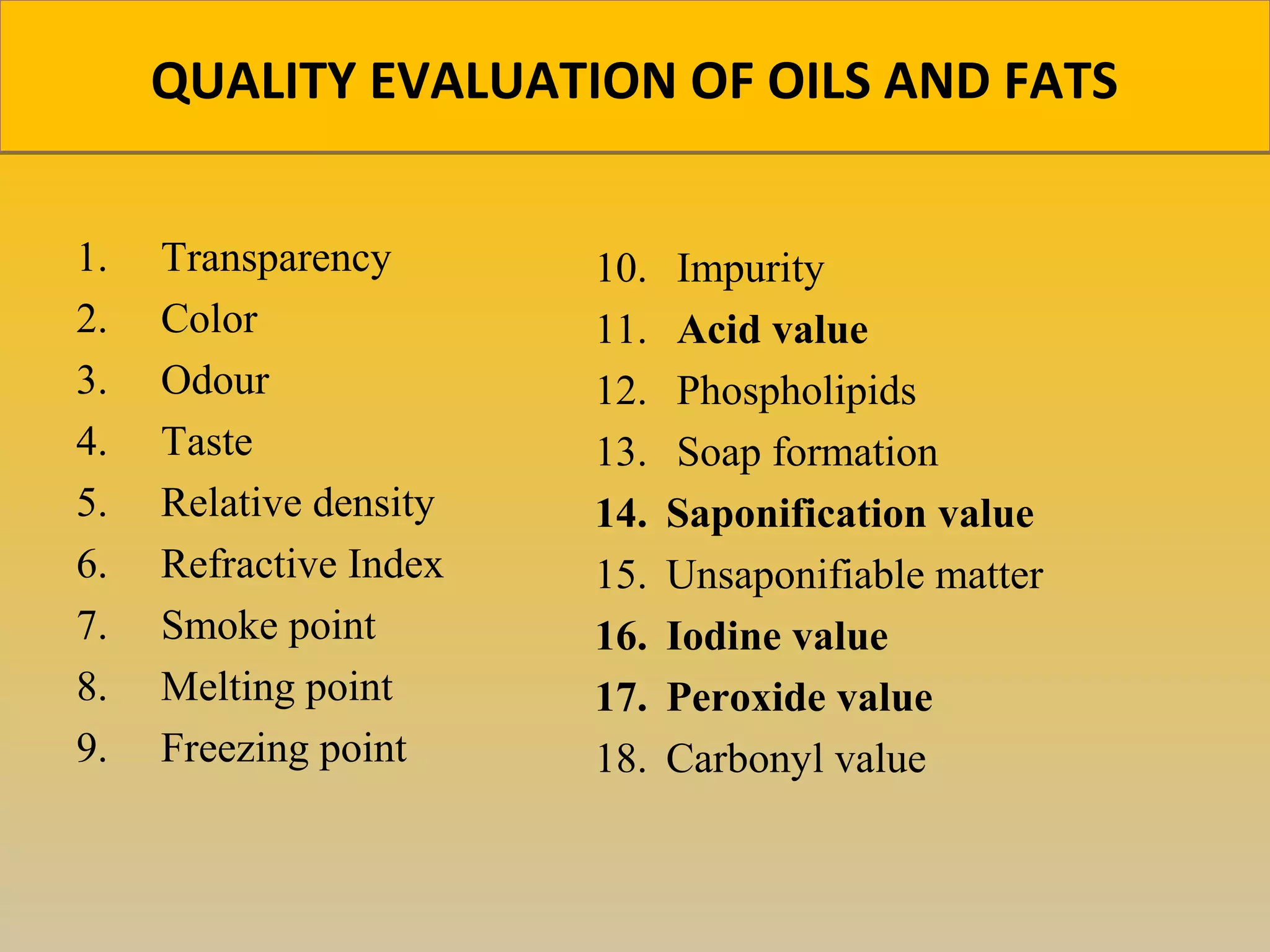 Analysis of fats, oils & waxes | PPT