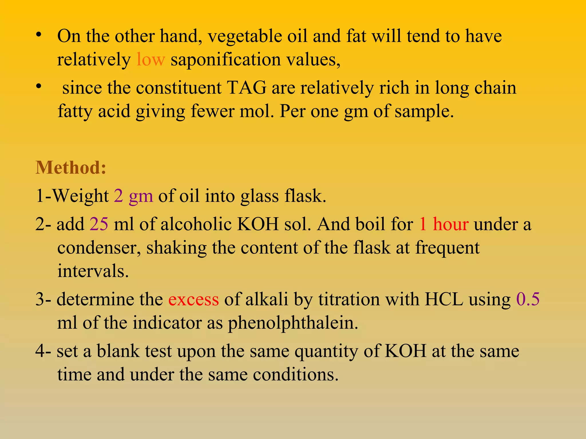 Analysis of fats, oils & waxes | PPT