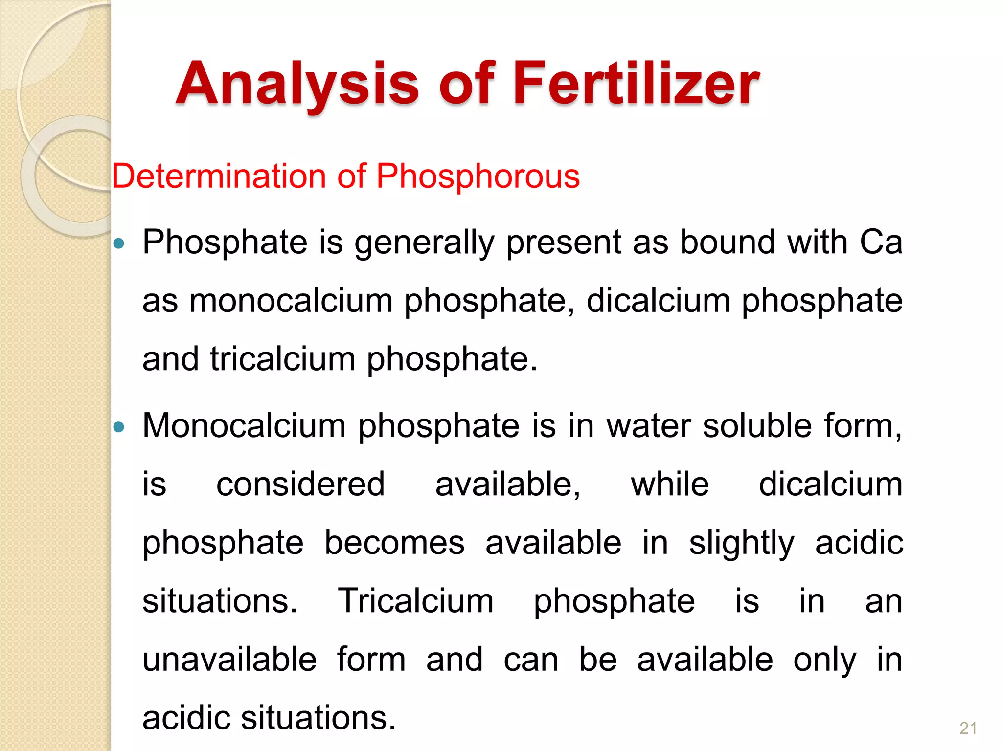 Analysis of fertilizer | PPTX