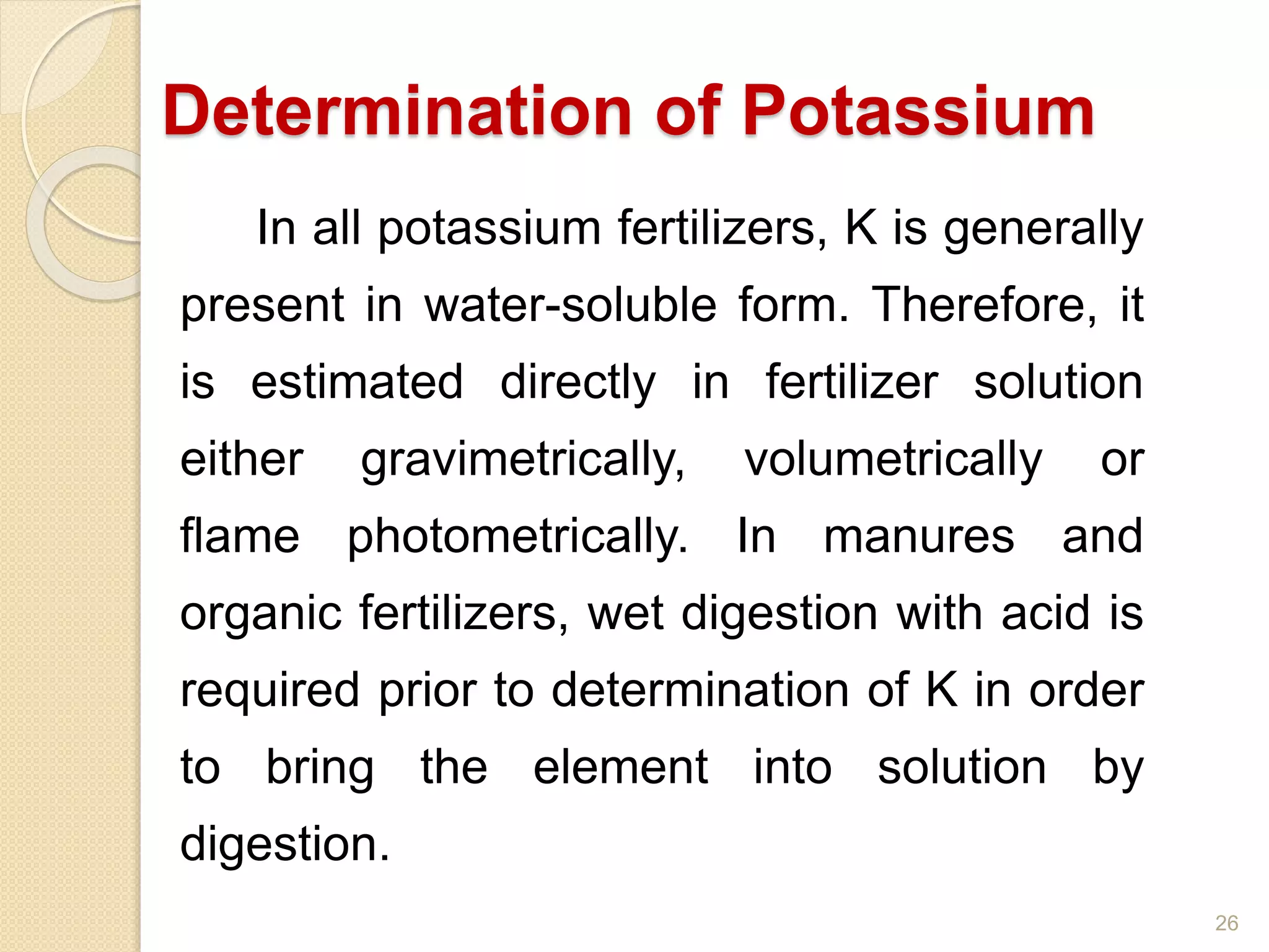 Analysis of fertilizer | PPTX