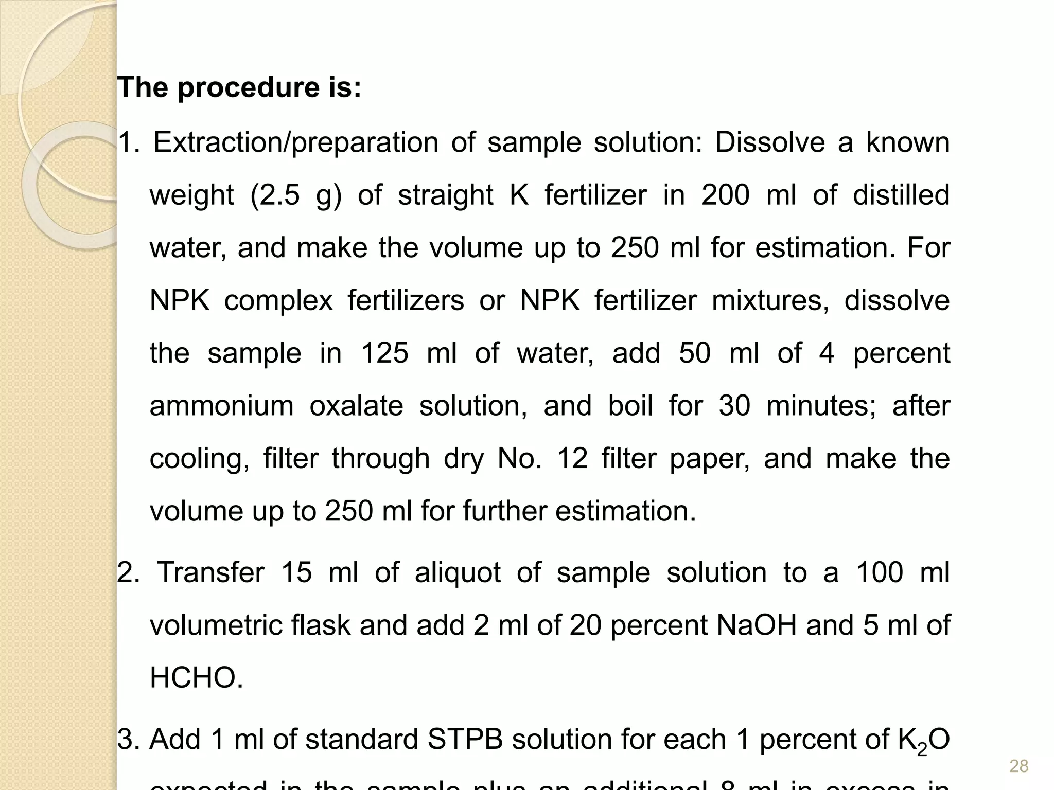 Analysis of fertilizer | PPTX