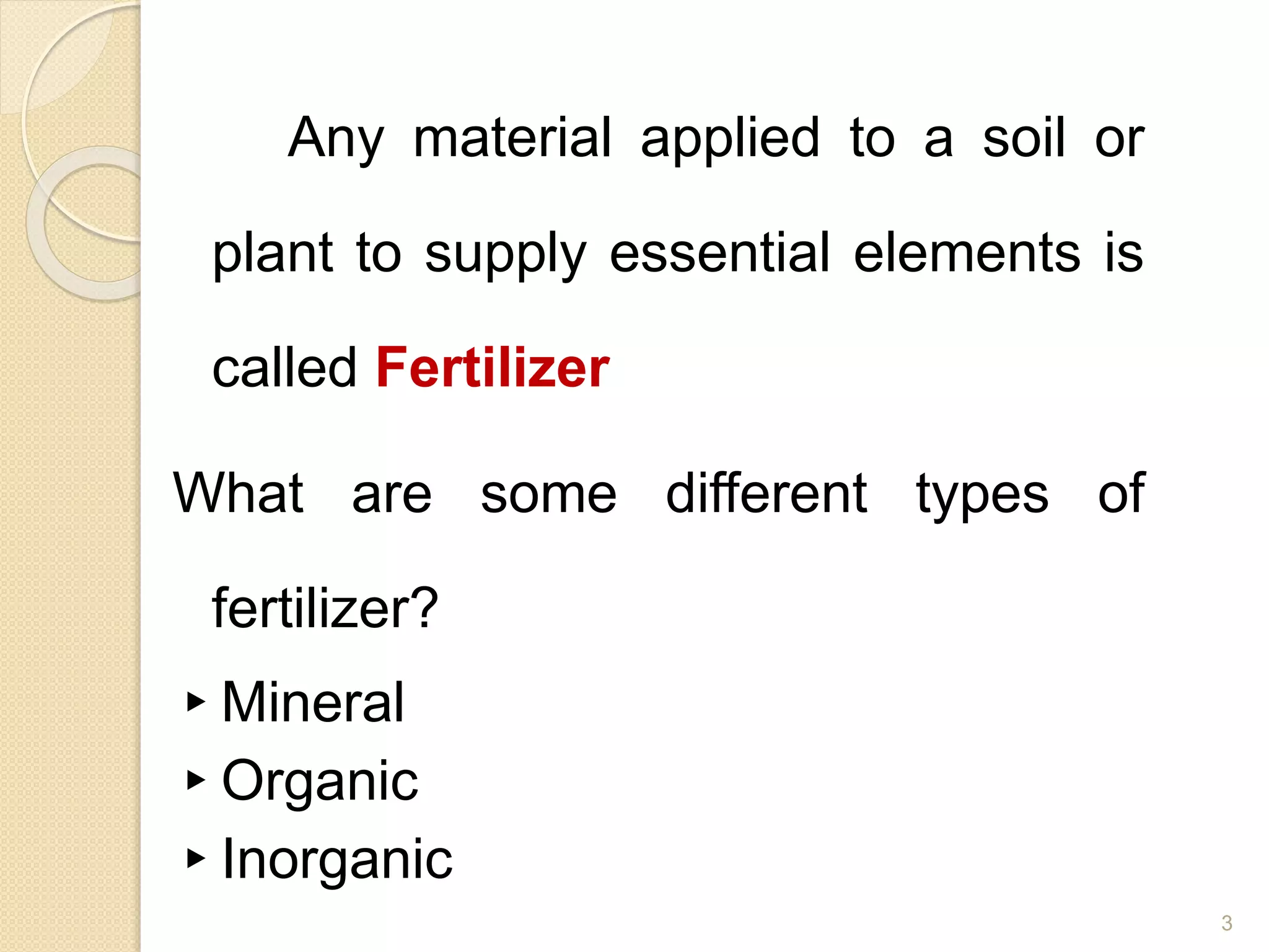 Analysis of fertilizer | PPTX
