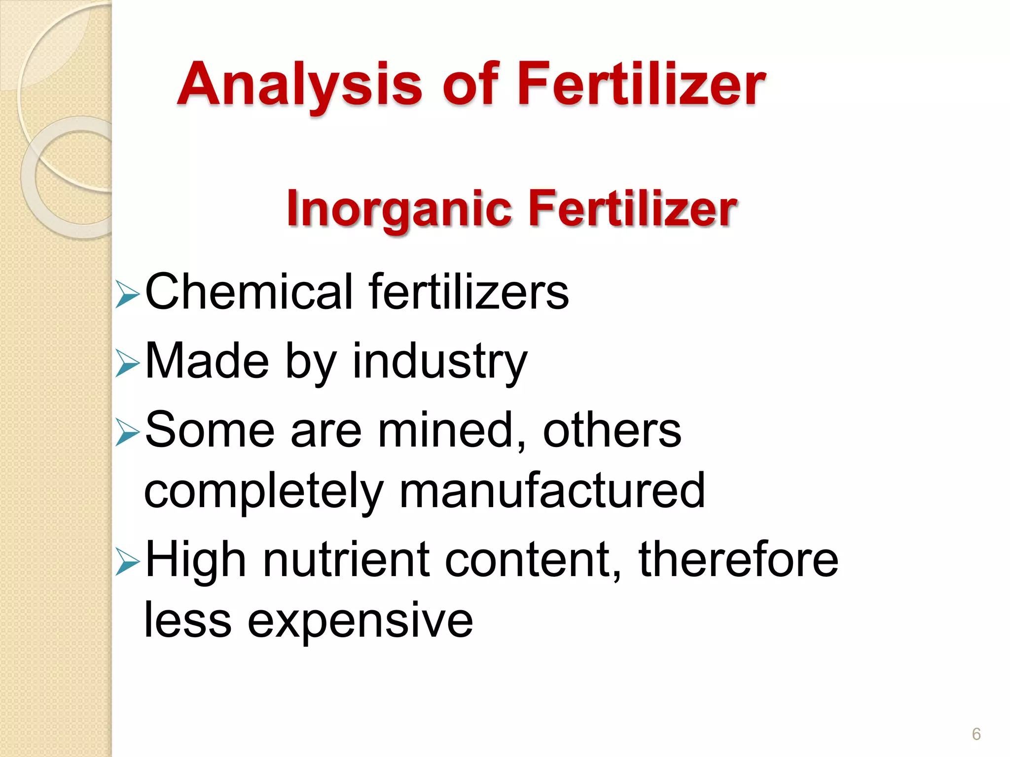 Analysis of fertilizer | PPTX