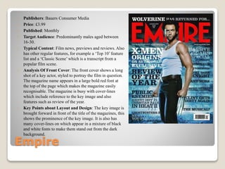 Analysis of film magazine covers | PPTX